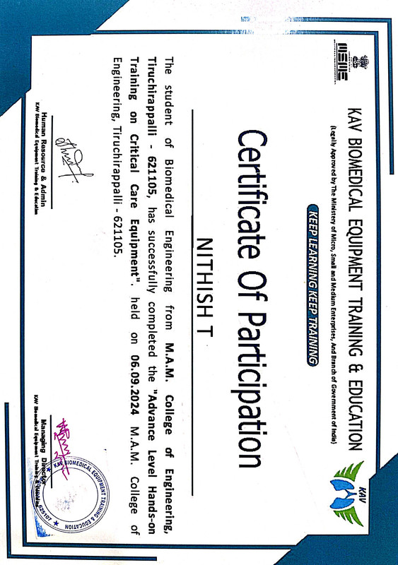 Nithish T - Biomedical Engineering Portfolio